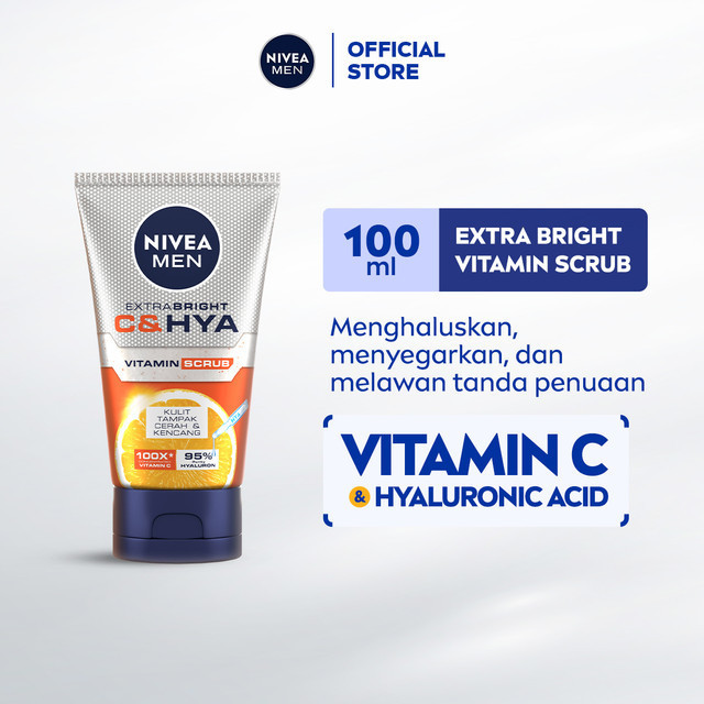 Jual NIVEA MEN Vitamin Scrub Extra Bright C&HYA 100ml - Menghaluskan ...