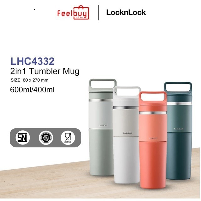 Jual LocknLock 2in1 Tumbler Mug 600ml & 400ml Vacuum Tumblr - LHC4332 ...
