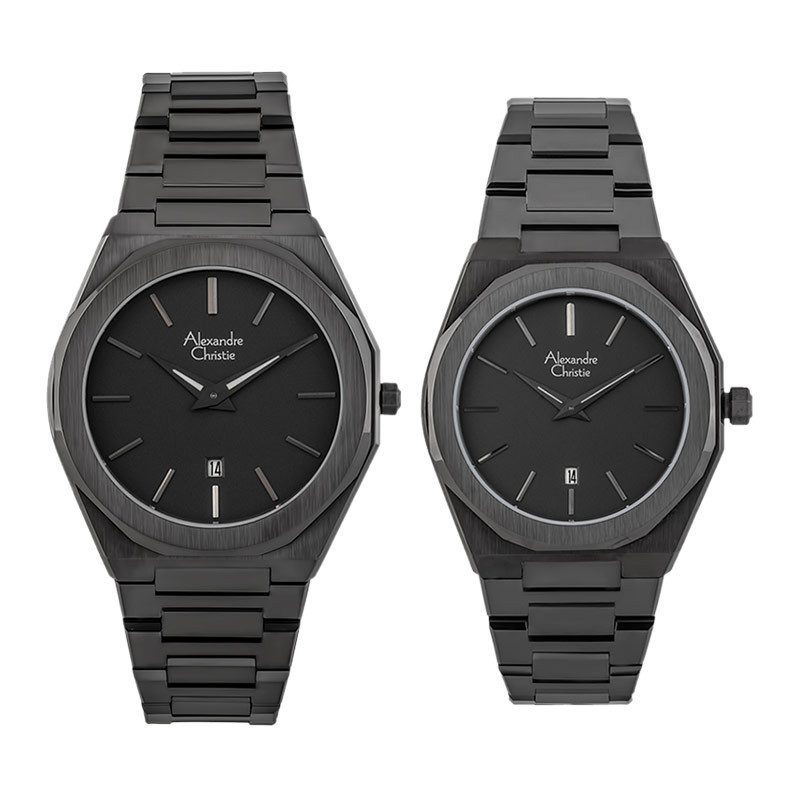 Jual Jam Tangan Couple Alexandre Christie AC 8600 BIGGR Couple Black ...