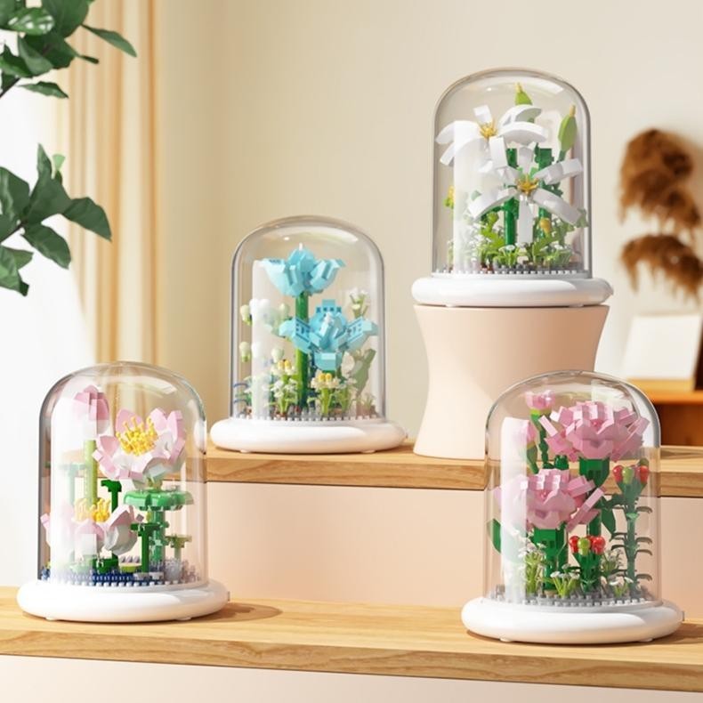 Jual DIY BUNGA MAINAN BALOK BLOK SUSUN TOYS NANO BLOCK BUNGA BUILDING ...