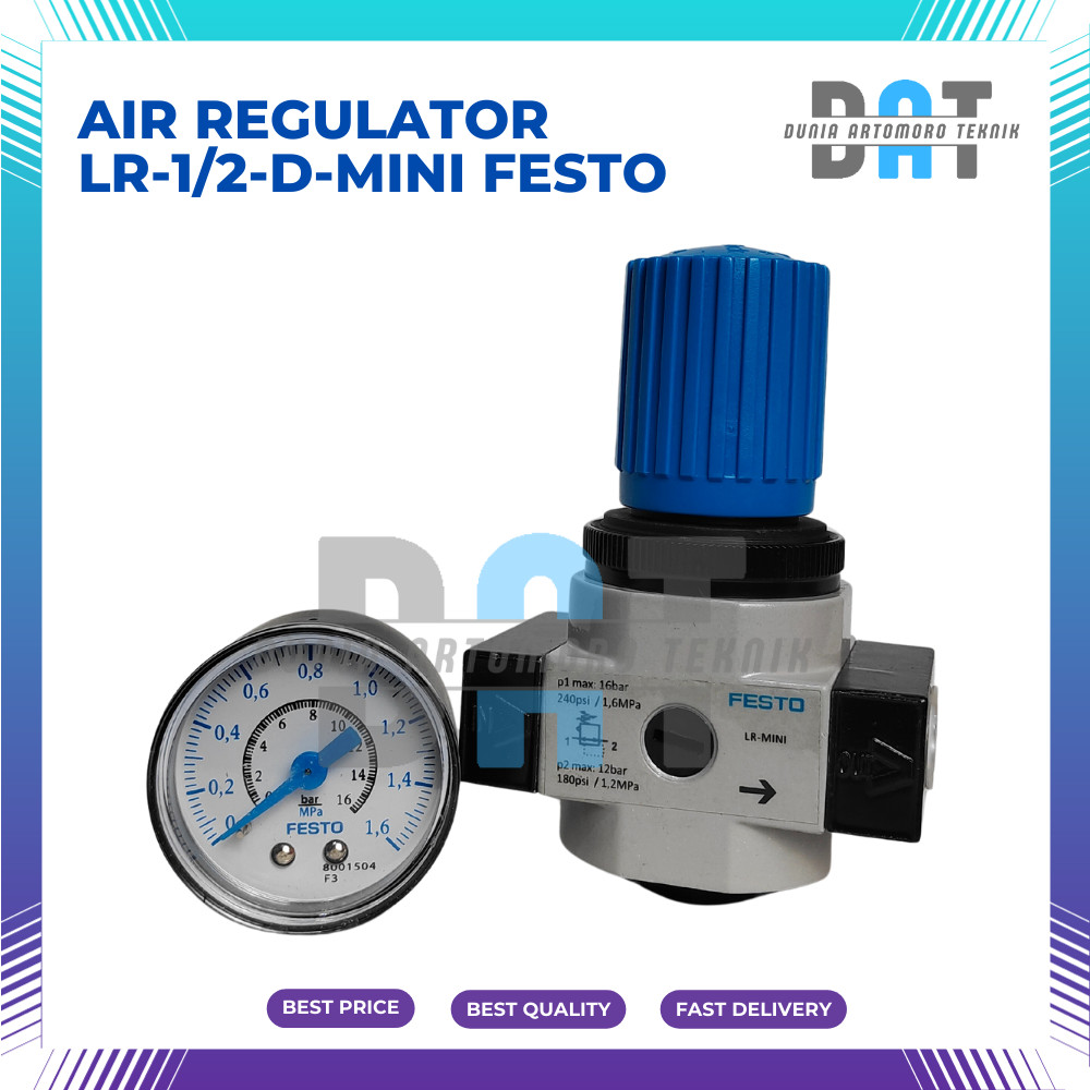 Jual LR-1/2-D-MINI Pneumatic Air Pressure Regulator Festo Pengatur ...