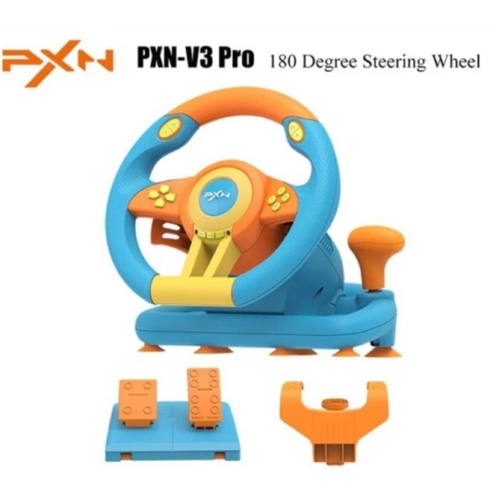 Jual [NEW STOCK] PXN V3II Vibration Motor Racing Game Steering Wheel With Pedal PS PC | Shopee ...