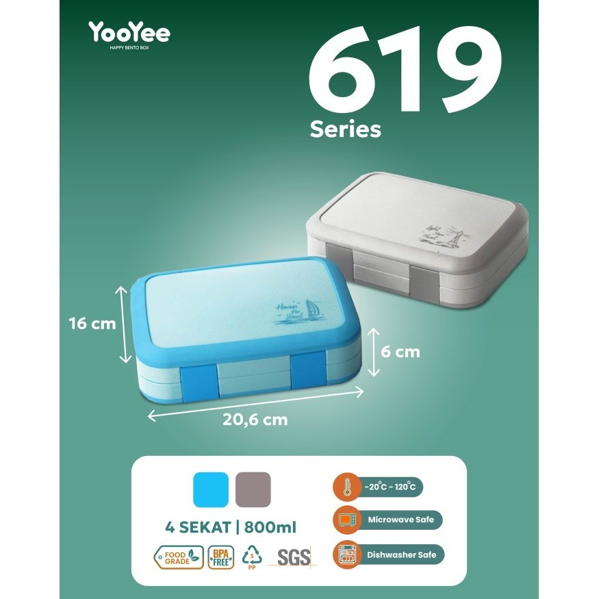 Jual Kotak Makan Yooyee #619 (Anti Nyampur Dan Tahan Panas) | Shopee ...