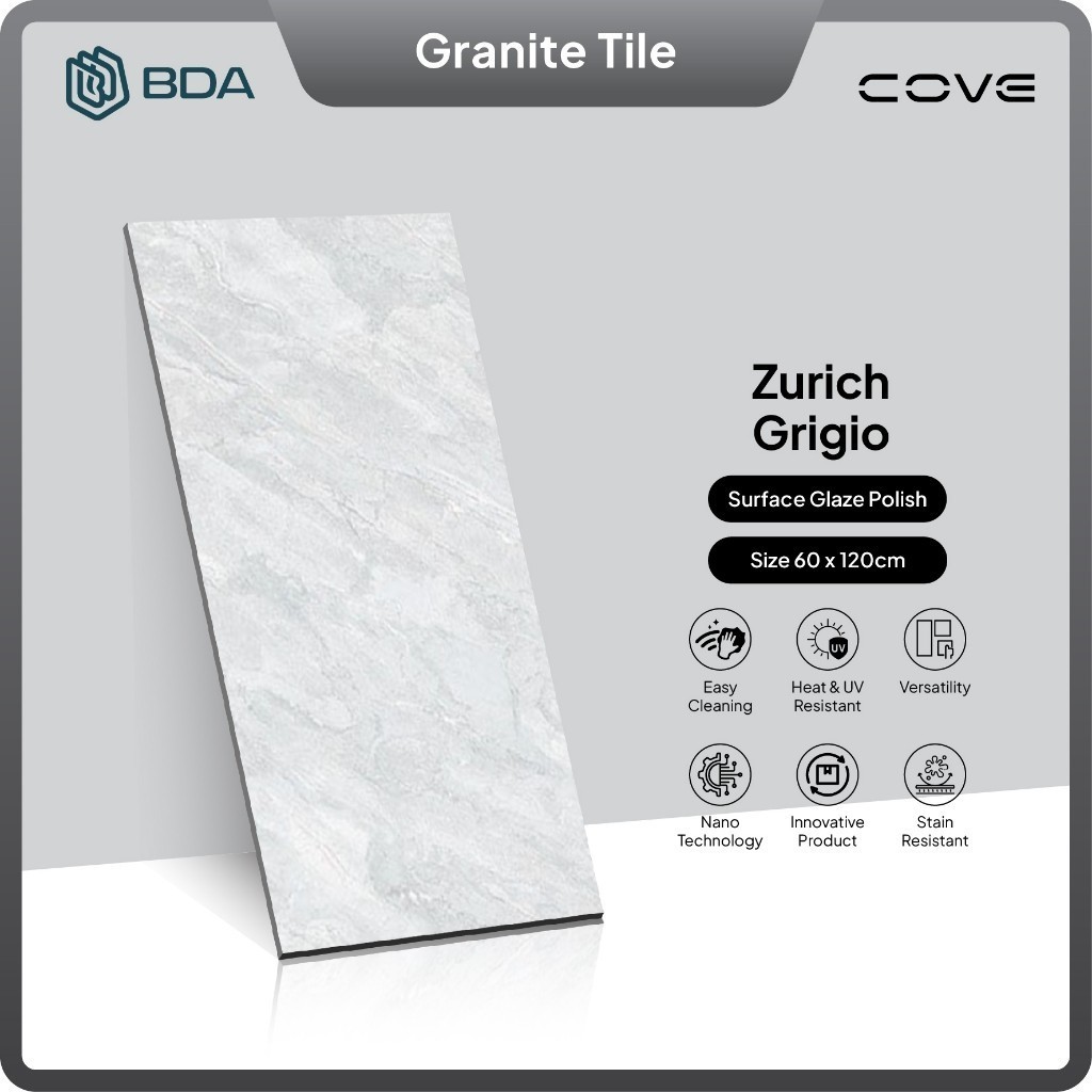 Jual BDA Granite Tile Granit 60x120 Granit 120X60 Keramik Lantai Keramik Dinding Zurich Grigio ...