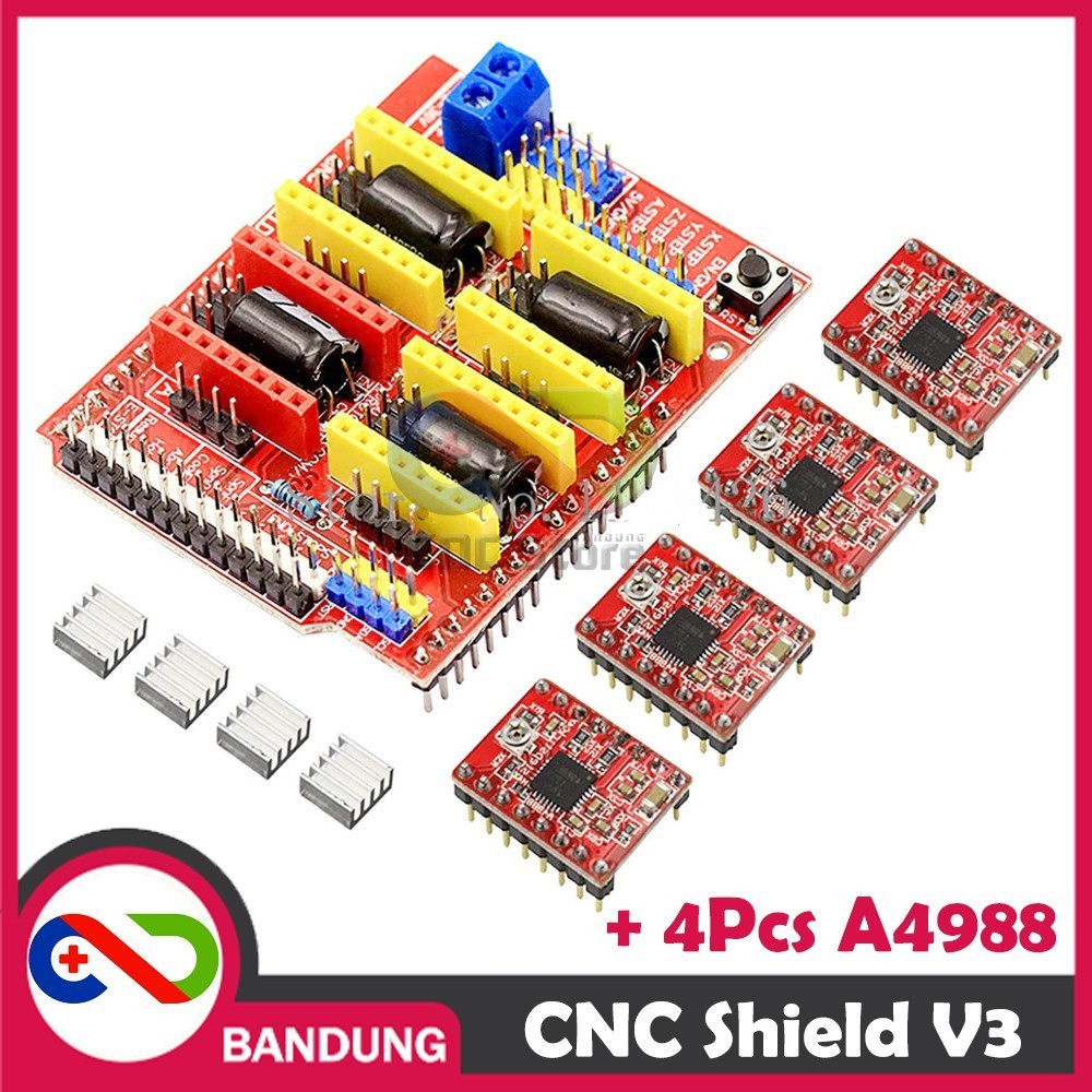 Jual CNC SHIELD V3 ENGRAVING MACHINE 3D PRINTER + 4CS A4988 DRIVER ...