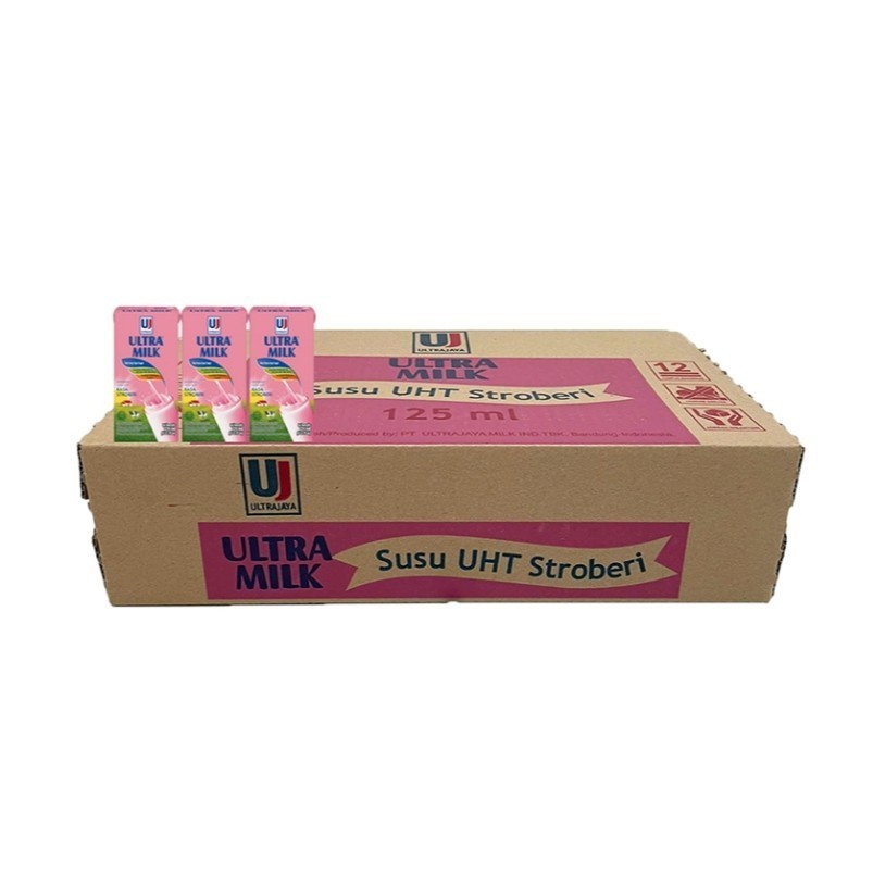 Jual ULTRA MILK Susu UHT Stroberi Karton 40 x 125 ml | Shopee Indonesia