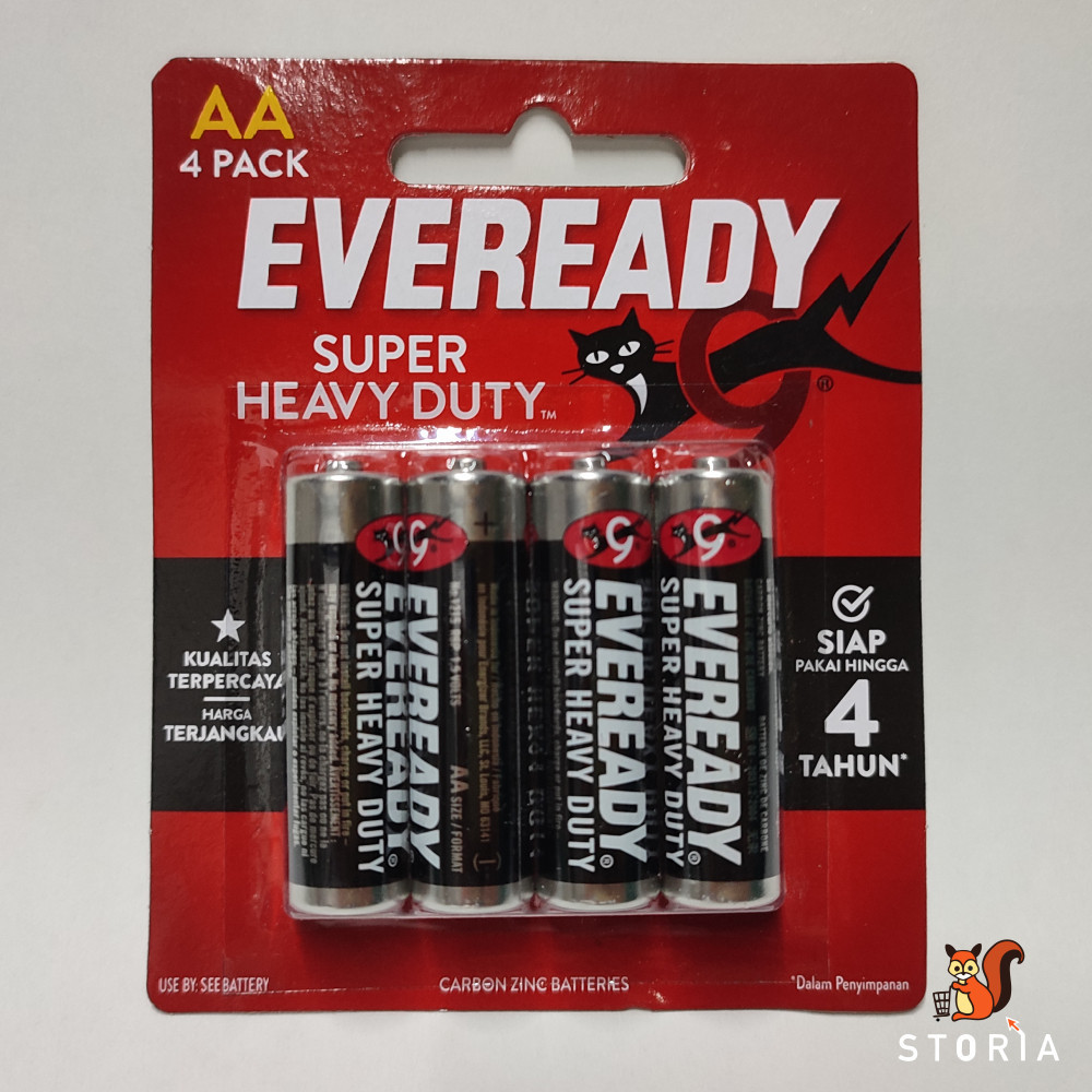 Jual Baterai / Battery EVEREADY SUPER HEAVY DUTY AA A2 1.5V isi 4 Pcs ...
