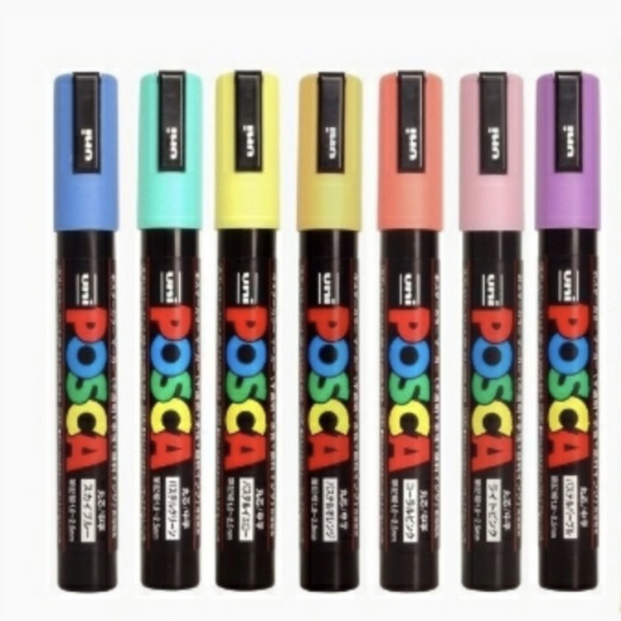 Jual Uni Posca Set 7 Pastel Colors Medium Tip - Pc-5M - Poster Paint ...