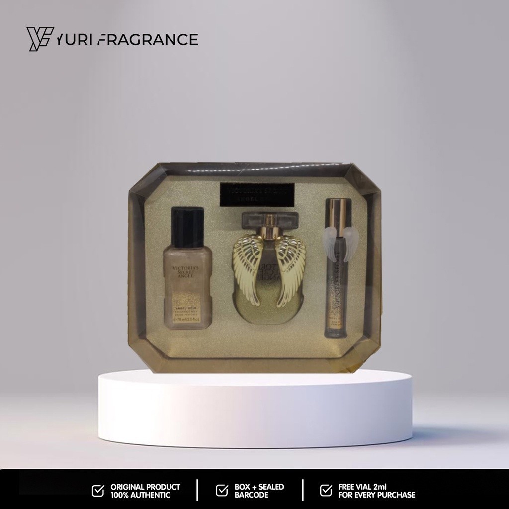 Jual Victoria Secret Angel Gold Gift Set 3 in 1 Original Box Segel Lengkap | Shopee Indonesia