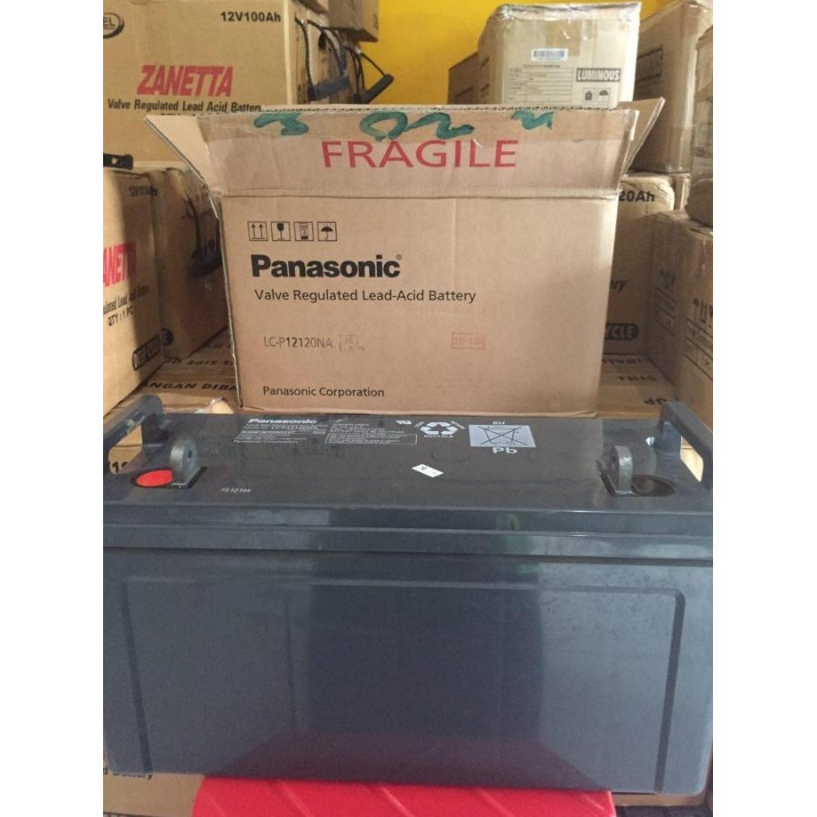Jual aki kering / aki UPS / Aki VRLA Panasonic 12V 120Ah (ASLI ...