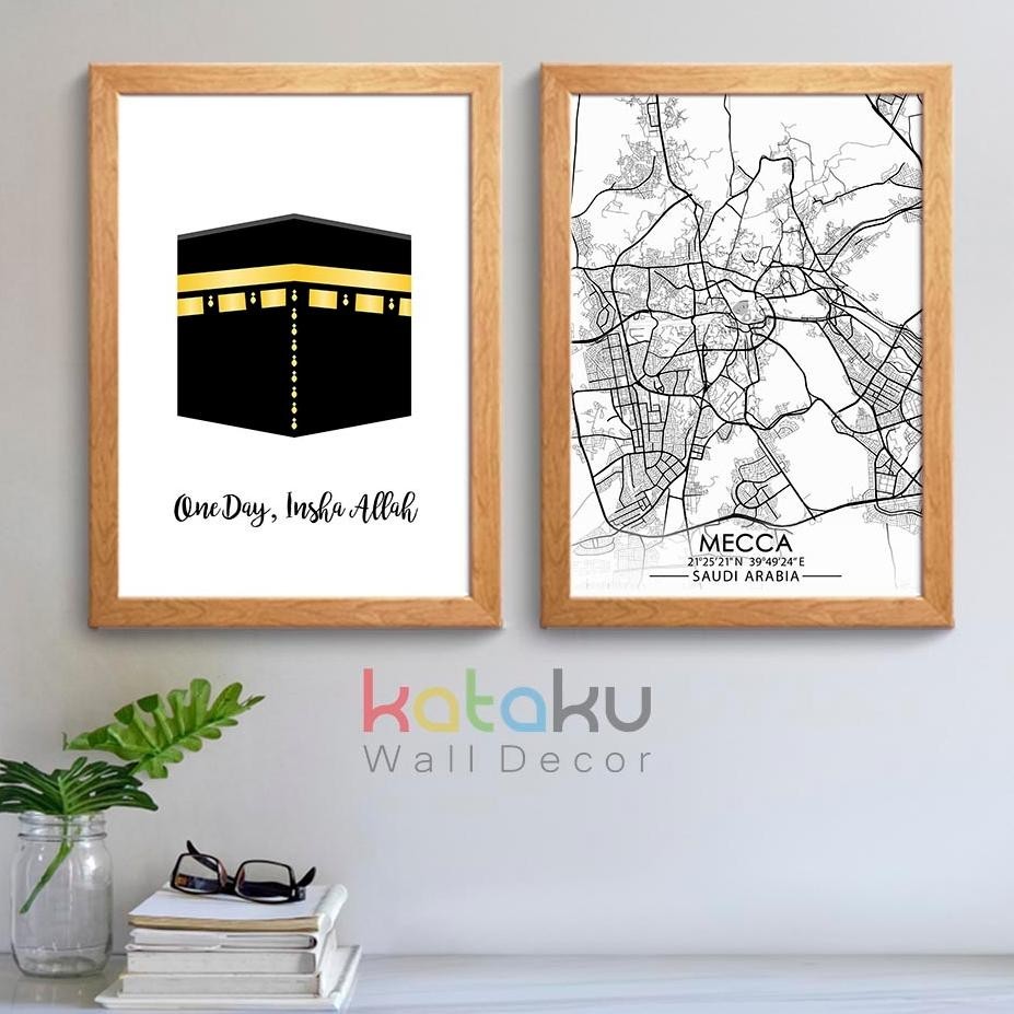 Jual BARUU HIASAN DINDING CITY MAP MEKAH DAN KABAH SET WALL DECOR ...
