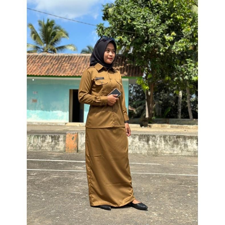 Jual Fx-76 Seragam Khaki Pns Wanita Baju Dinas Pemda Wanita Viral | Shopee Indonesia