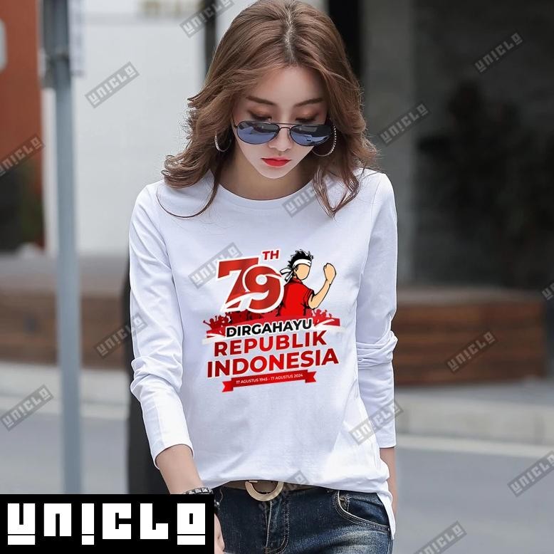 Jual Kaos 17 Agustus Hut 79Th 2024 Pria/Wanita Cotton Combed 24S Lengan Panjang / Printed 17 ...