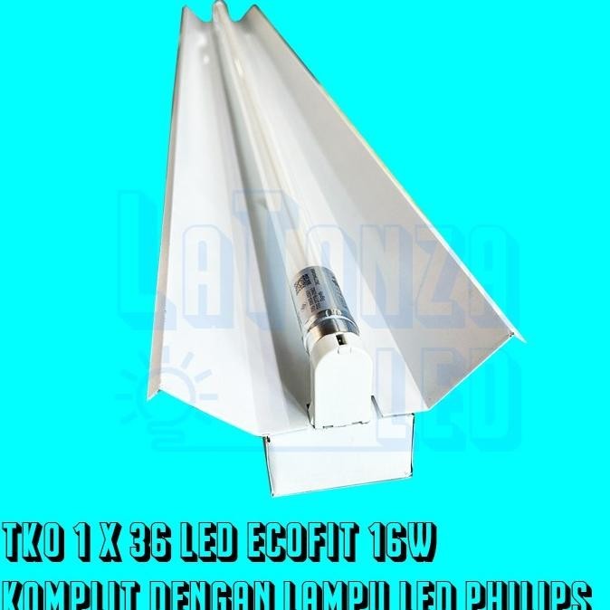 Jual Kap Lampu TKO LED 1x36 120cm kap TKO TL 1x16 Philips Komplit ...
