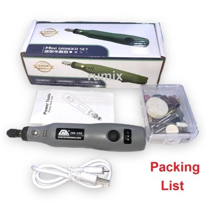 Jual Grinder Mini Listrik Cordless Bor Mini Set 3 Kecepatan Grinding ...