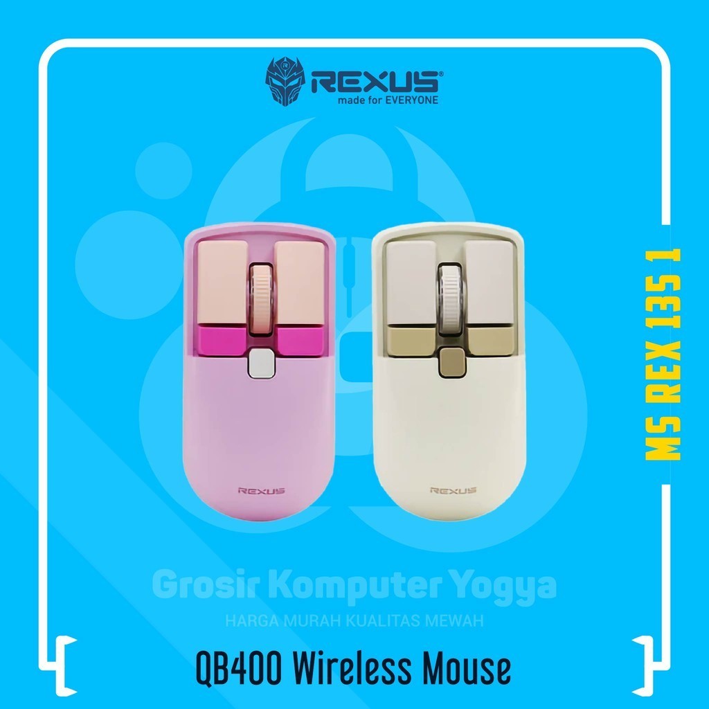 Jual Rexus QB400 1600 DPI Retro Style Design Dual Mode Wireless Mouse ...