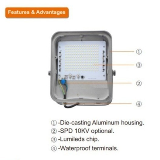 Jual New Lampu Sorot Tembak Led Ip66 50W 100W 150W 200W 300W 500W Hinolux Super | Shopee Indonesia