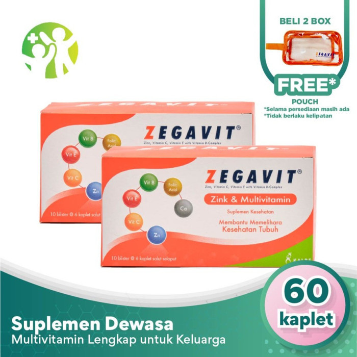 Jual Bundle Zegavit (2 Pack) - Multivitamin B, C, E Dan Zinc | Shopee ...