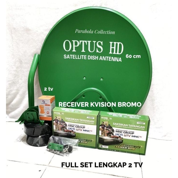 Jual [Best Quality] Parabola Mini Optus 60 Cm Hijau Full Set Non Lbg +2 Pcs Receiver Bromo ...