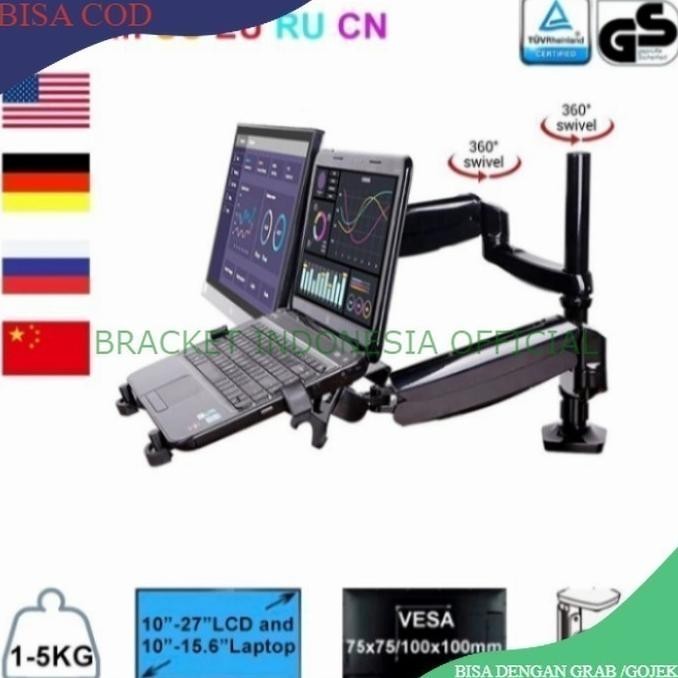 Jual [New] Bracket Laptop Dan Monitor Full Motion Arm With Gas Spring ...