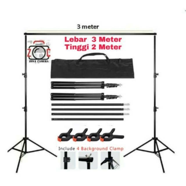 Jual Stand Background 1 Bar Foto Studio Kaki Backdrop Photo Layar ...