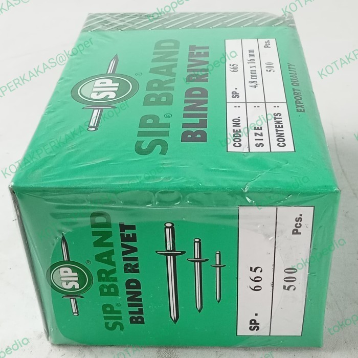 Jual Paku Rivet SIP 665 (4.8x16mm) @1 kotak 500 pcs K02 | Shopee Indonesia