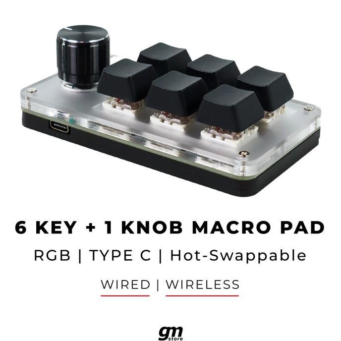 Jual Macro Pad Mechanical Keyboard 6 Key Knob Shortcut Streamdeck ...