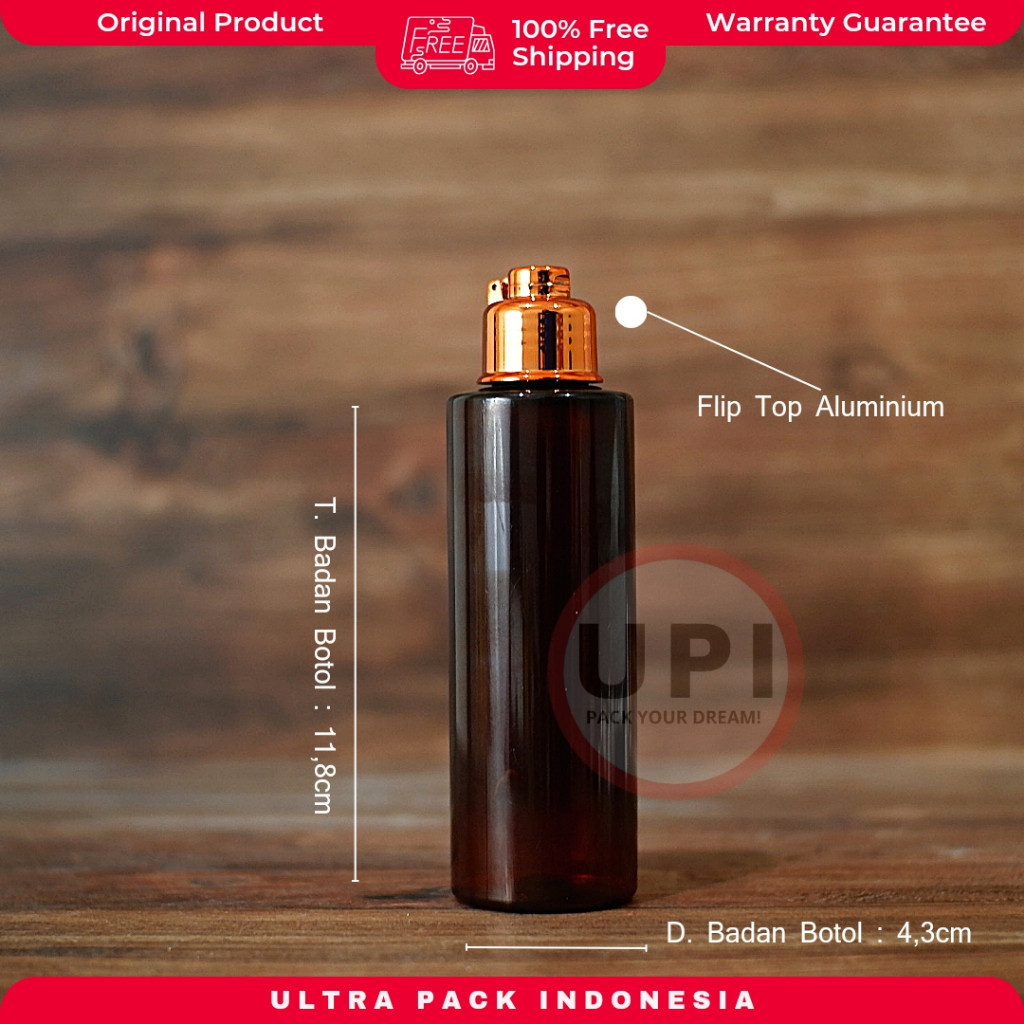 Jual Kemasan Botol Fliptop Isi Ulang - BOTOL PET RF 150ML AMBER + FLIP TOP ALUMINIUM | Shopee ...