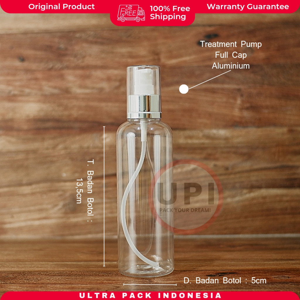 Jual Kemasan Botol Pompa Isi Ulang - BOTOL PET BR 250ML CLEAR + TREATMENT PUMP FULL CAP ...