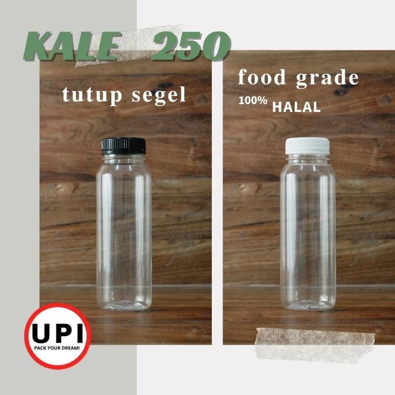 Jual KEMASAN MINUMAN BOTOL FOOD GRADE - BOTOL PLASTIK PET KALE 250ML + TUTUP ULIR SEGEL [ BOTOL ...