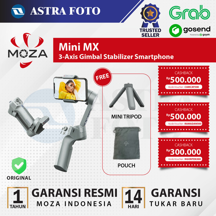 Jual Moza Mini MX 3-Axis Gimbal Stabilizer Smartphone HP Garansi Resmi ...