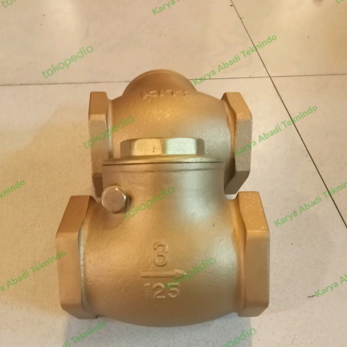 Jual Mantab Check Valve Kuningan Kitz 3"Inch / Swing Check Valve Brass ...