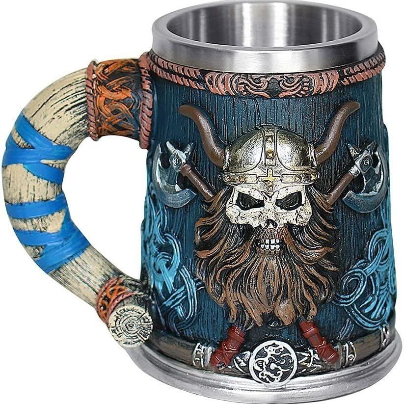 Jual Orang Viking mug stainless steel pirateman kerangka bir kaca ...