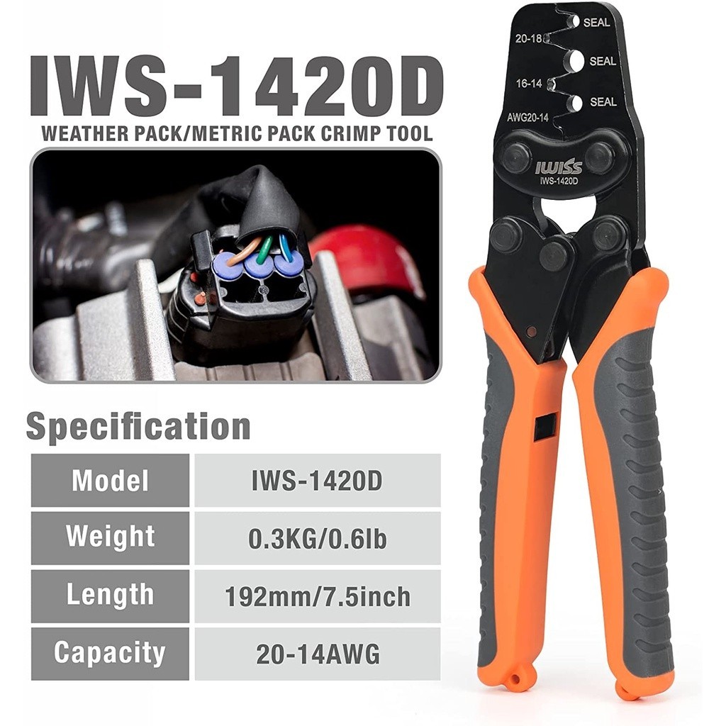 Jual IWISS IWS-1420D Weather-Pack/Metri-Pack Crimping Tool 20-14AWG B ...