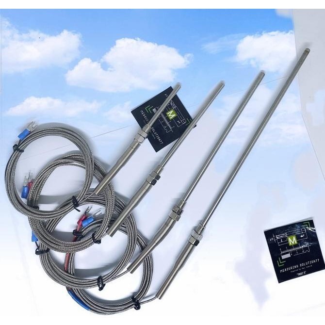 Jual Thermocouple type K M8 probe 50-200mm termokopel tipe K kabel 2M ...
