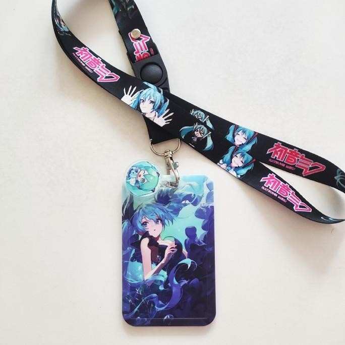 Jual ID Card Holder Name Tag Lanyard / Kalung Wadah Kartu Hatsune Miku ...