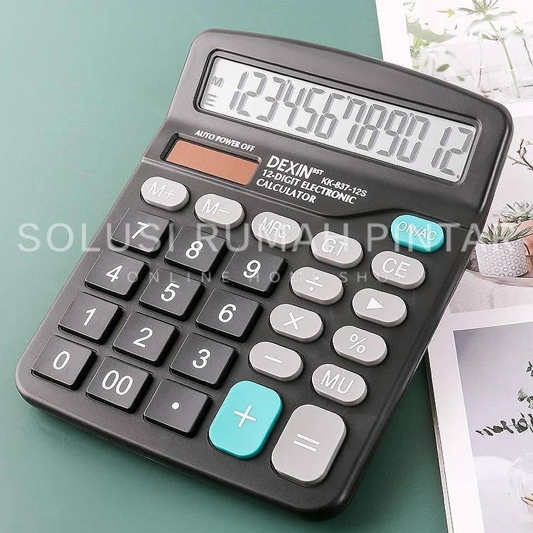 Jual Kalkulator Elektronik 12 Digit dengan Solar Panel dan Baterai AA ...