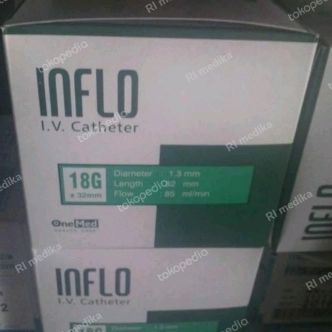 Jual [ Bv ] Inflo Iv Catheter 18G/Inflo 18 Plus Onemed !! Ready ...