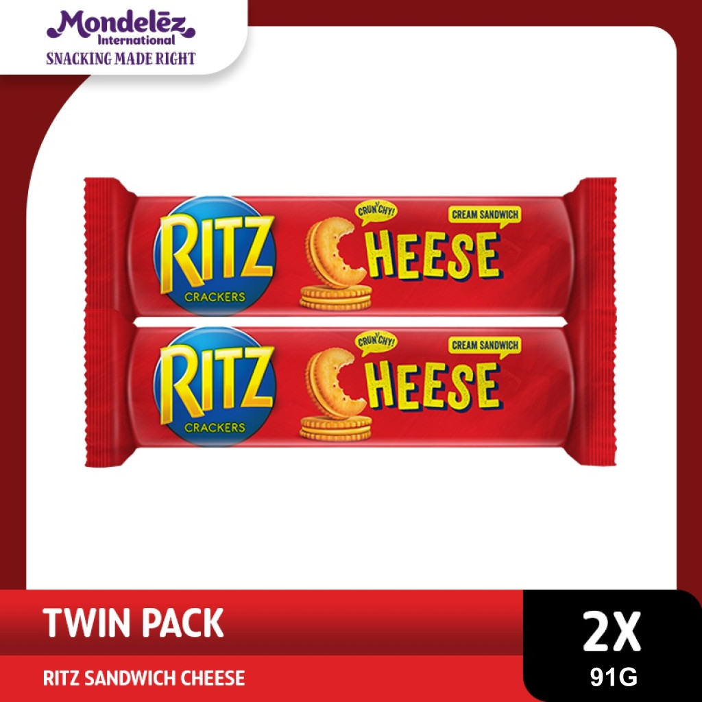 Jual Ritz Sandwich Biskuit Rasa Keju 91 gr cemilan favorit dengan krim ...