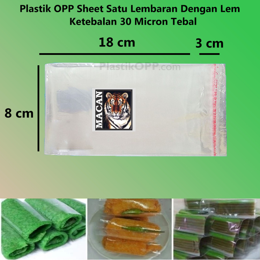 Jual Plastik OPP Lembaran 8x18 Lem Kue Basah Dadar Risol 30 Mic Tebal ...