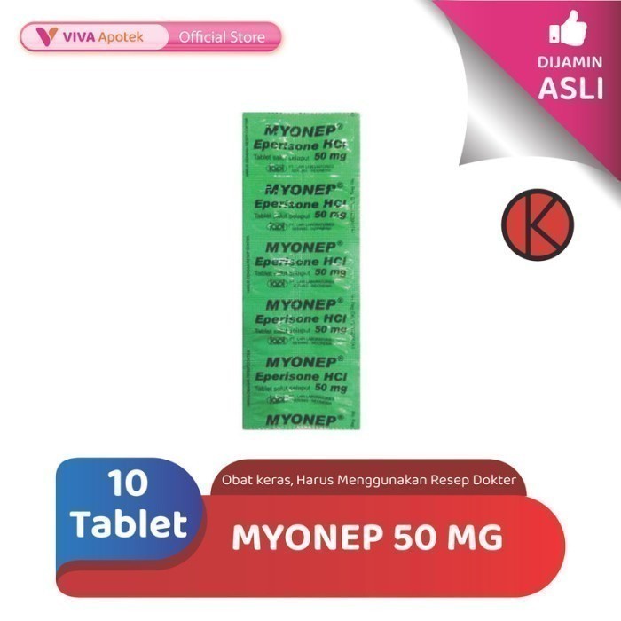 Jual Myonep 50 mg / Eperisone / Relaksan Otot / Kaku Otot (10 Tablet ...
