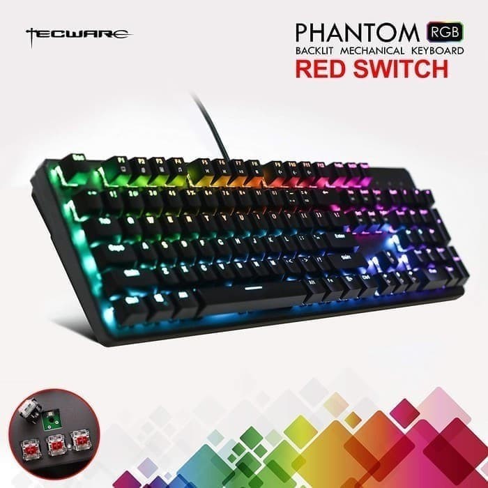 Jual Tecware Phantom 104 RGB Mechanical Full Size Keyard - Red Switch ...