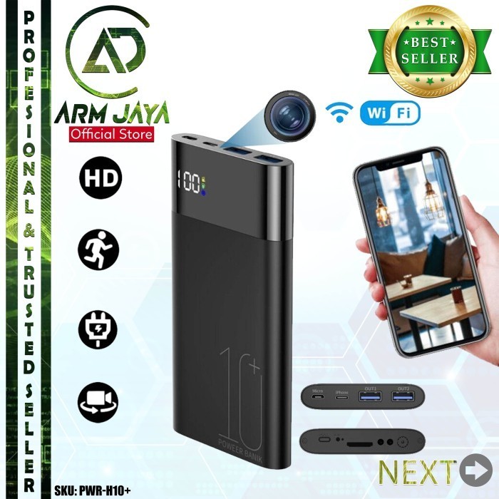 Jual Ip Camera Wifi Powerbank H10+ Full Hd 1080P Baterai 10000Mah Spy ...