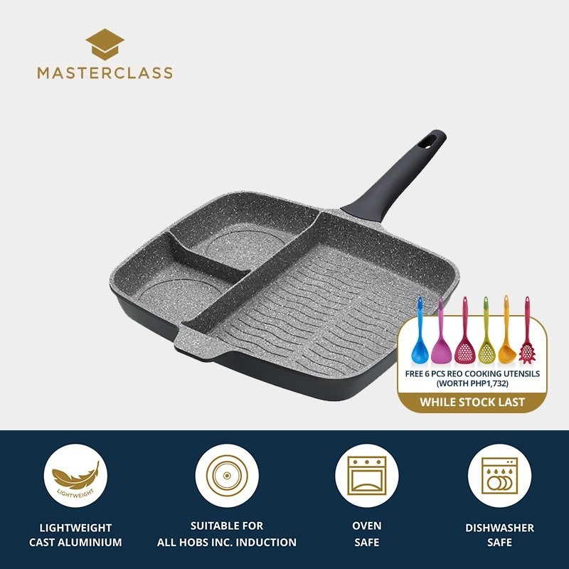 Jual Masterclass Cast Aluminium Anti Lengket 3 In 1 Multi Bagian Grill ...