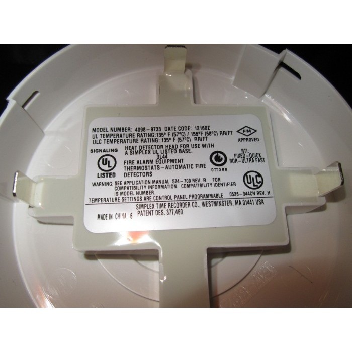 Jual Terbagus Simplex 4098-9733 Ssd Ror/Fixed Heat Sensor Heat Detector ...