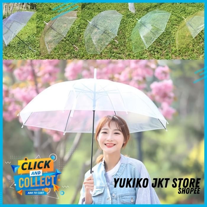 Jual UMBRELLA PAYUNG LIPAT TRANSPARANT TRANSPARAN BENING PVC 8 BONE 90 CM YUKIKO STORE LUAR ...