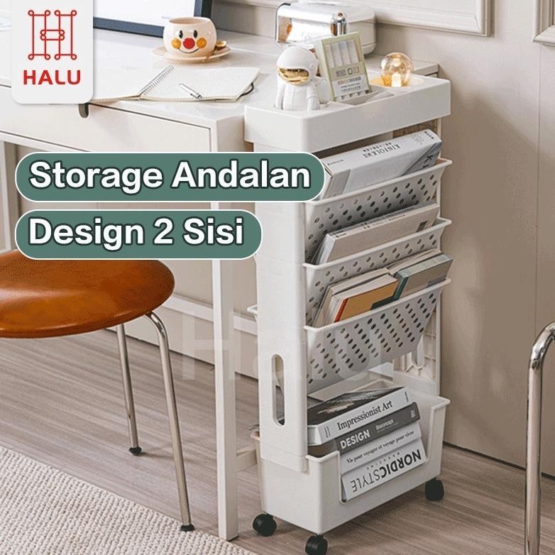 Jual Rak Buku Serbaguna Rak Portable Rak Buku 5 Tingkat Dengan Roda ...