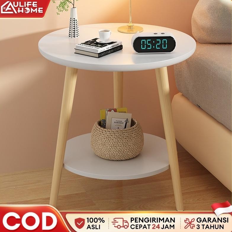 Jual Meja Bulat Minimalis Meja Tamu Kayu Coffee Table Meja Samping Meja ...