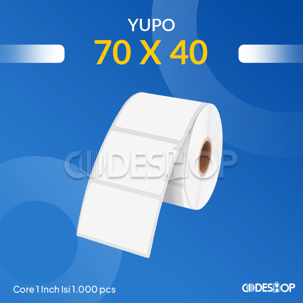 Jual Label Stiker YUPO 70x40mm Kertas Barcode 1 Line 70 x 40 70x40 mm ...