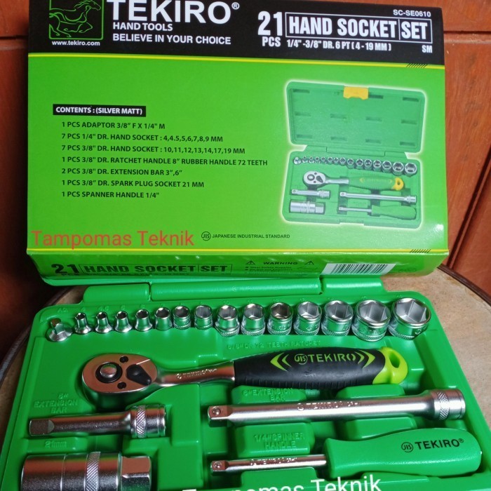 Jual Kunci Sok Set Tekiro 21 Pcs Dr.1/4"-Dr.3/8" Tekiro Original (Go ...